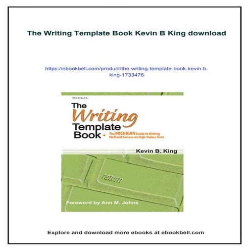 Download full ebook of The Writing Template Book Kevin B King instant ...