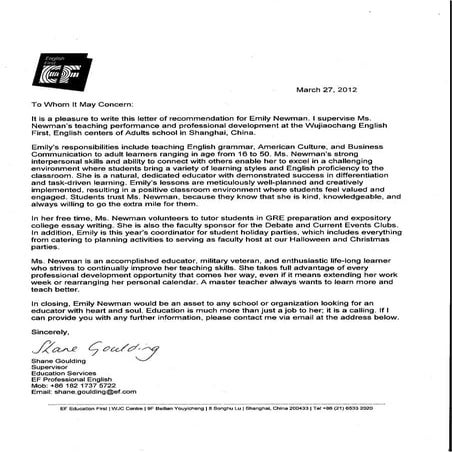EF Letter of Rec(1) | PDF