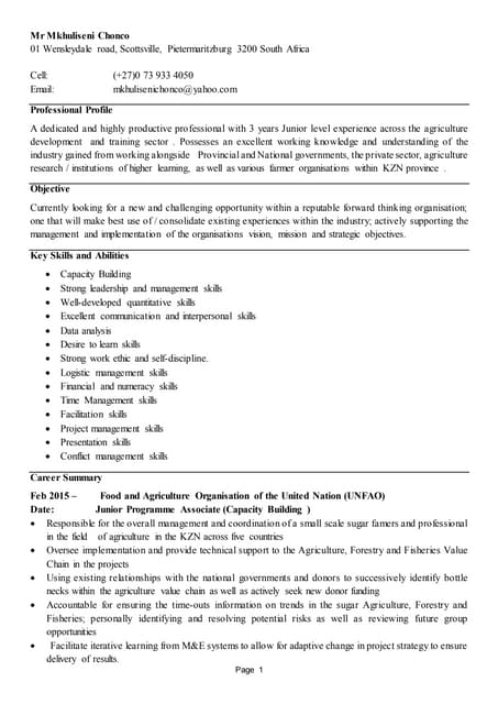 Jamal Hassan Musa (CV 2015) | PDF