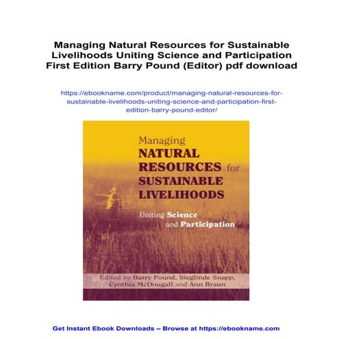 Managing Natural Resources for Sustainable Livelihoods Uniting Science ...