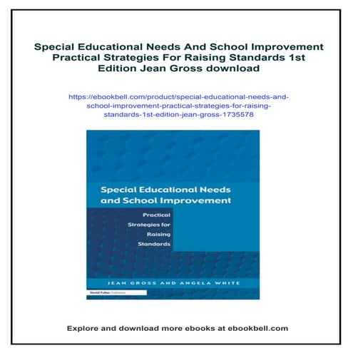 Special Educational Needs And School Improvement Practical Strategies ...