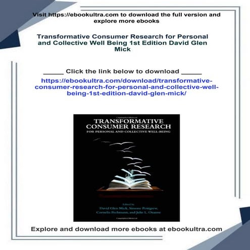 Transformative Consumer Research for Personal and Collective Well Being ...