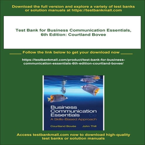 Test Bank for Business Communication Essentials, 6th Edition: Courtland ...