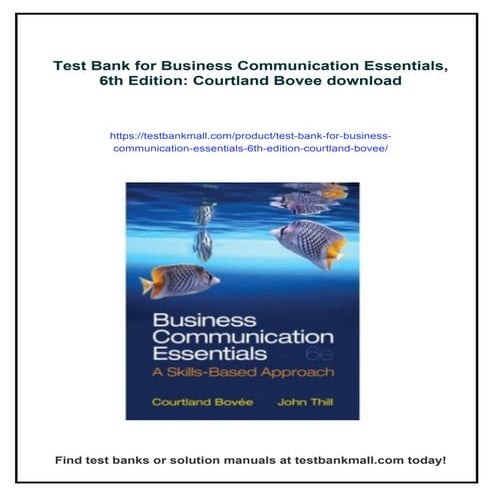 Test Bank for Business Communication Essentials, 6th Edition: Courtland ...