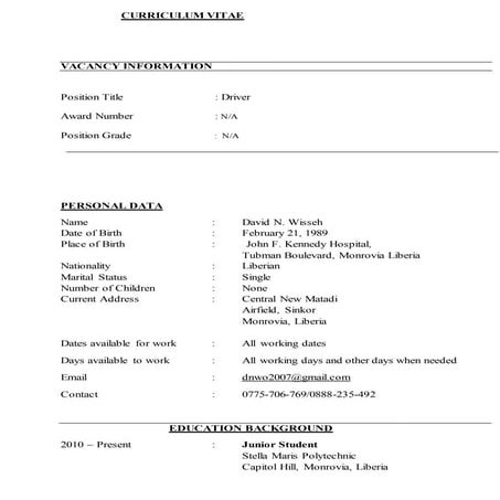 DAVID WISSEH RESUME | PDF