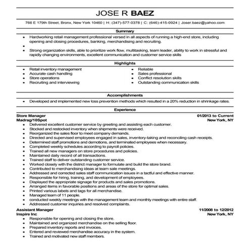 Jose R Baez Resume 1(1) | PDF
