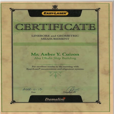 Easy Laser Training certificate | PDF