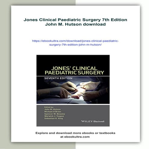 Jones Clinical Paediatric Surgery 7th Edition John M. Hutson | PDF