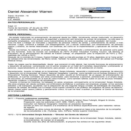 Daniel CV Español | DOCX