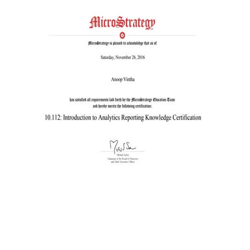 MSTR Certification | PDF
