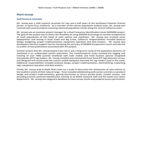 Jessop - Example NOAA Projects_160317 | PDF