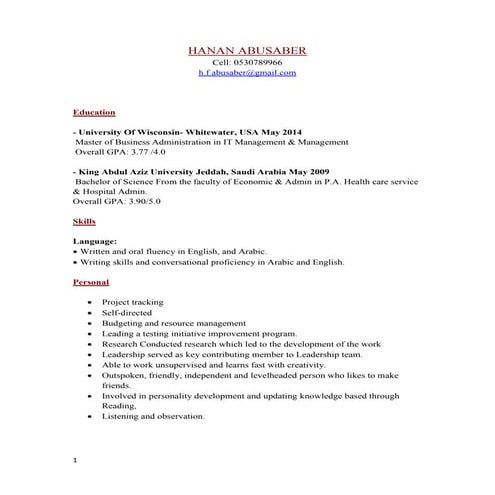 Hanan ABUSABER Resume | DOCX