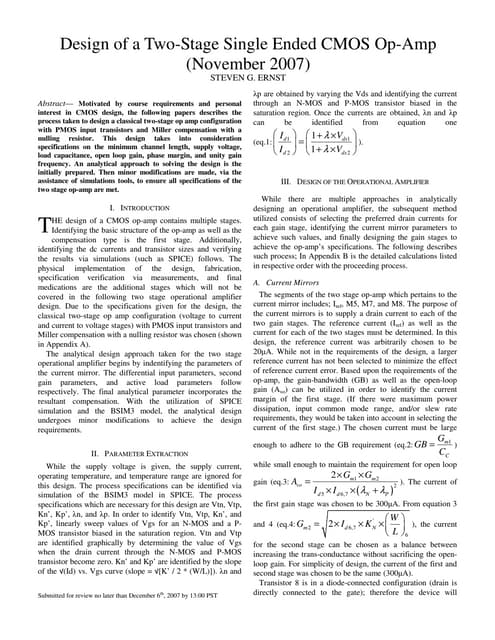 Two stage op amp design on cadence | PDF