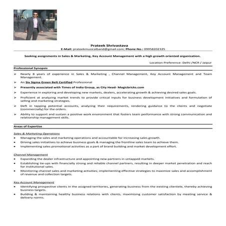 Prateek resume | DOC