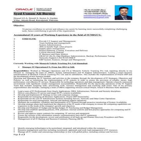 Cv Usman Burney | DOC