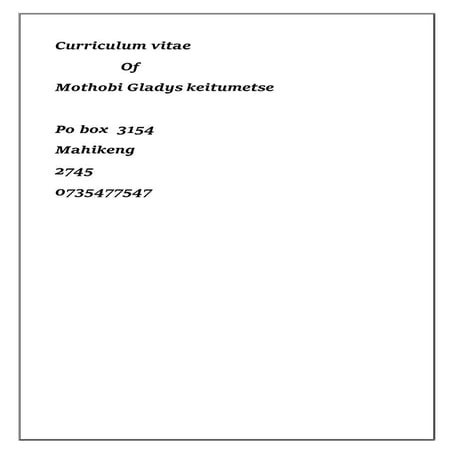 CV OF LESEGO | DOCX