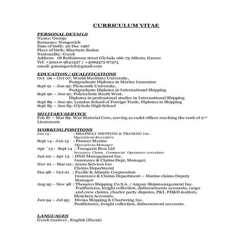 CURRICULUM VITAE 2016 | DOCX