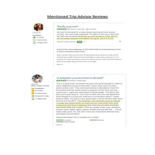 Mentioned Trip Advisor Reviews | DOCX