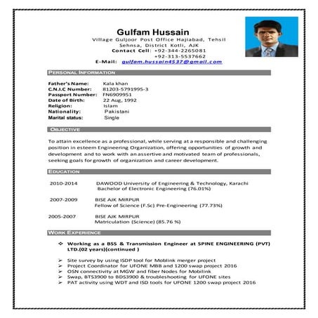 gulfam hussain cv | PDF