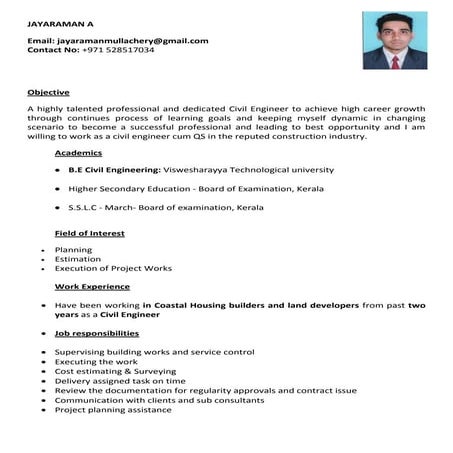 jayaram cv | PDF