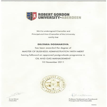 RGU_MBA Degree Diploma | PDF