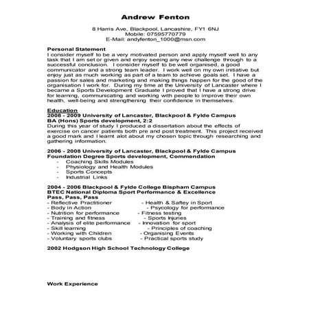 Andrew Fenton CV | DOCX