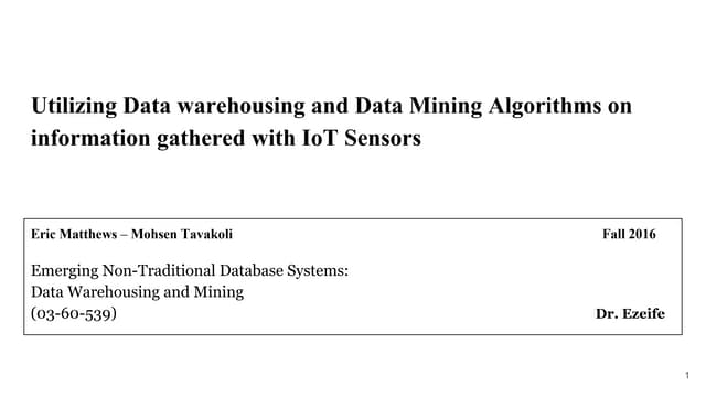 Utilizing Data Warehousing And Data Mining Algorithms On Information