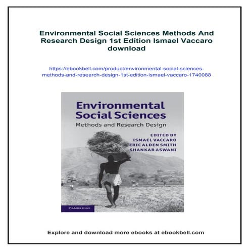 Environmental Social Sciences Methods And Research Design 1st Edition Ismael Vaccaro | PDF