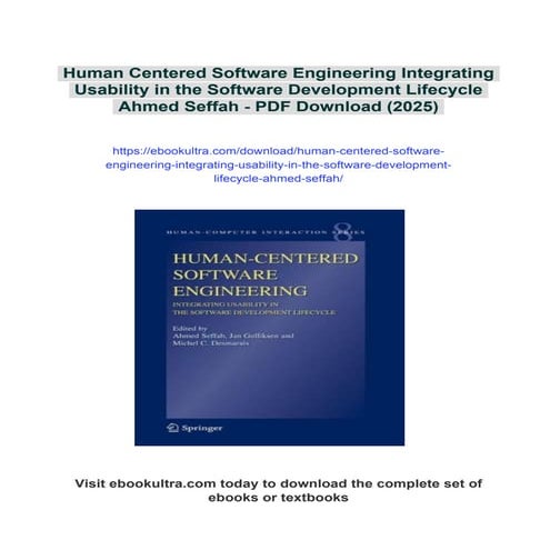 Human Centered Software Engineering Integrating Usability in the Software Development Lifecycle ...