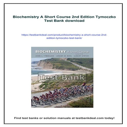 Biochemistry A Short Course 2nd Edition Tymoczko Test Bank | PDF