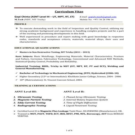 Gopi Resume March 2015 Updated | PDF | Civil Engineering Industry ...