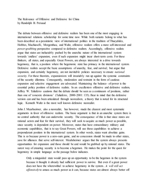 Structural realism lecture presentation | PPTX | Political Issues ...