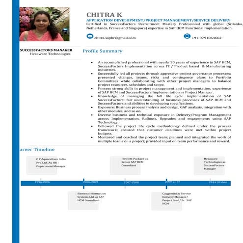 HR_SAP SUCCESSFACTORS_PROJECT MANAGER | PDF