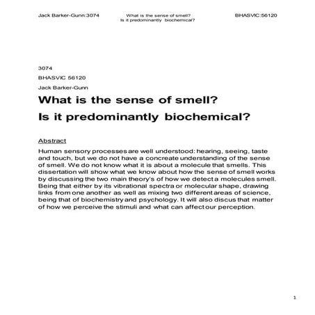 Epq Final Olfaction Dissertation Pdf