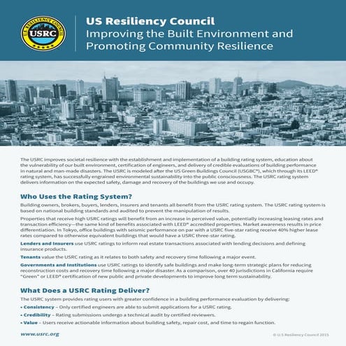 USRC and Rating Dimensions and Definitions 11222015 Final | PDF
