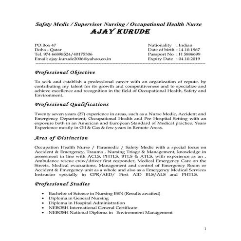 CV Ajay Kurude | PDF | Free Download