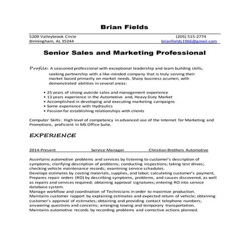 Brian Fields Resume | DOCX