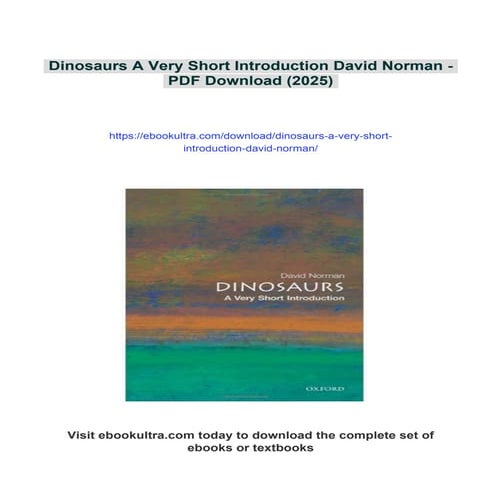 Dinosaurs A Very Short Introduction David Norman | PDF
