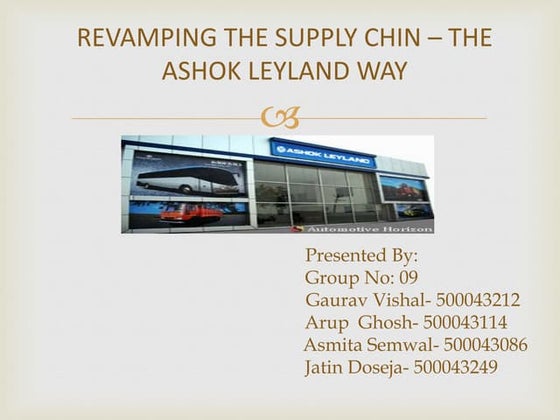 Ashok leyland supply chain revamping | PPTX
