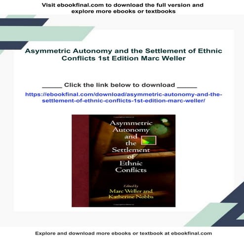 Asymmetric Autonomy and the Settlement of Ethnic Conflicts 1st Edition ...