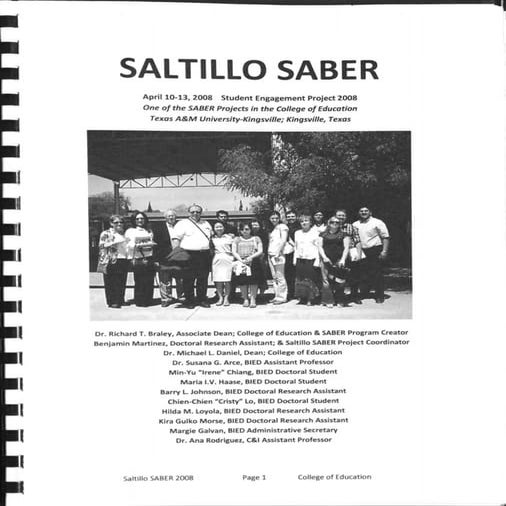 Barry Johnson visit with grad school group to Saltillo Mexico schools | PDF