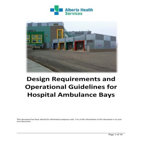 Hospital Ambulance Bay Design | PDF