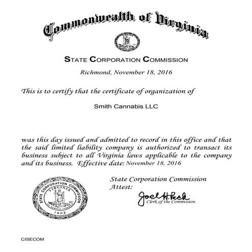 LLC certificate | PDF