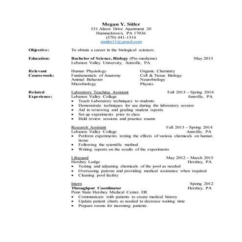 Megan Sitler - Resume | PDF