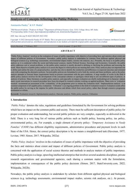 Introduction to Policy Analysis | PPTX