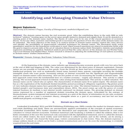 Identifying and Managing Domain Value Drivers | PDF