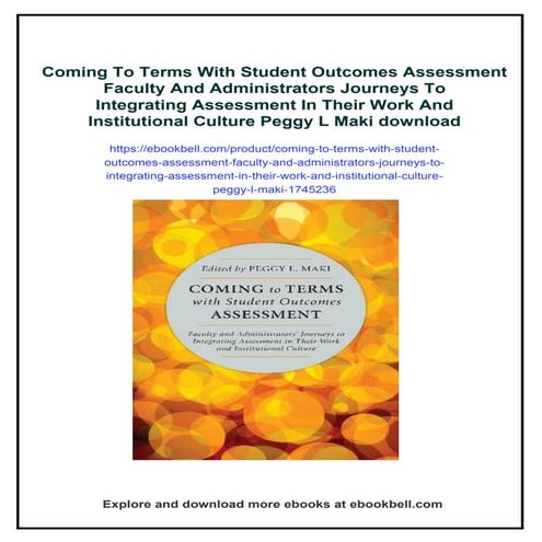 Coming To Terms With Student Outcomes Assessment Faculty And ...