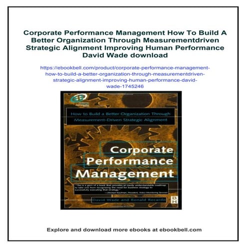 Corporate Performance Management How To Build A Better Organization ...