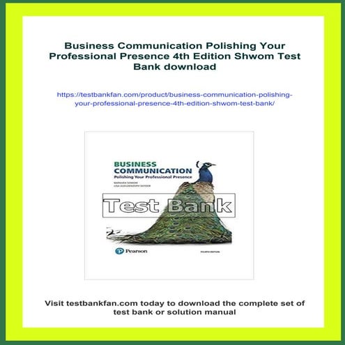 Business Communication Polishing Your Professional Presence 4th Edition ...