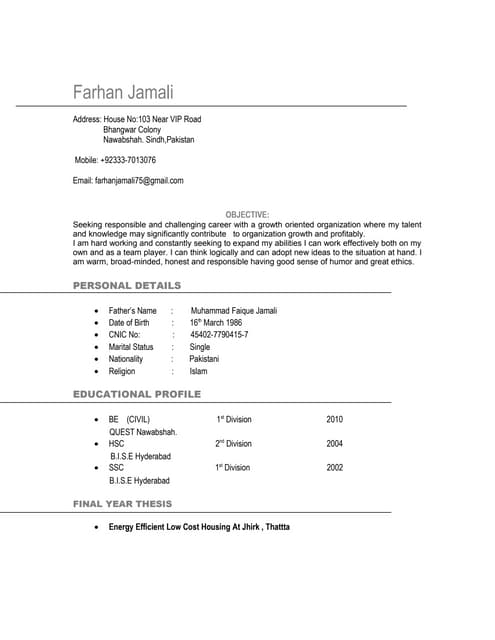 Muhammad Fahad CV | PDF